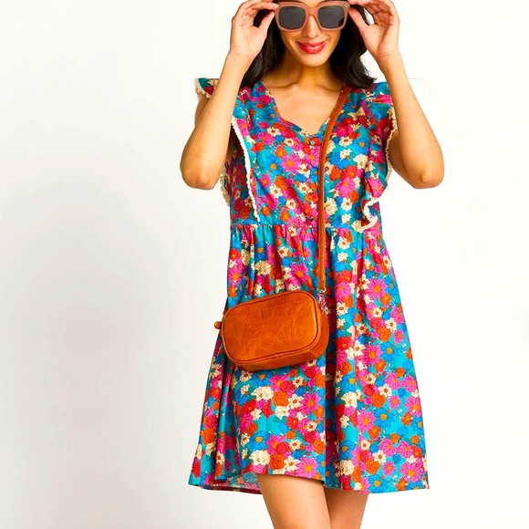 THML | Dresses | Thml Floral Print Ruffle Dress | Poshmark